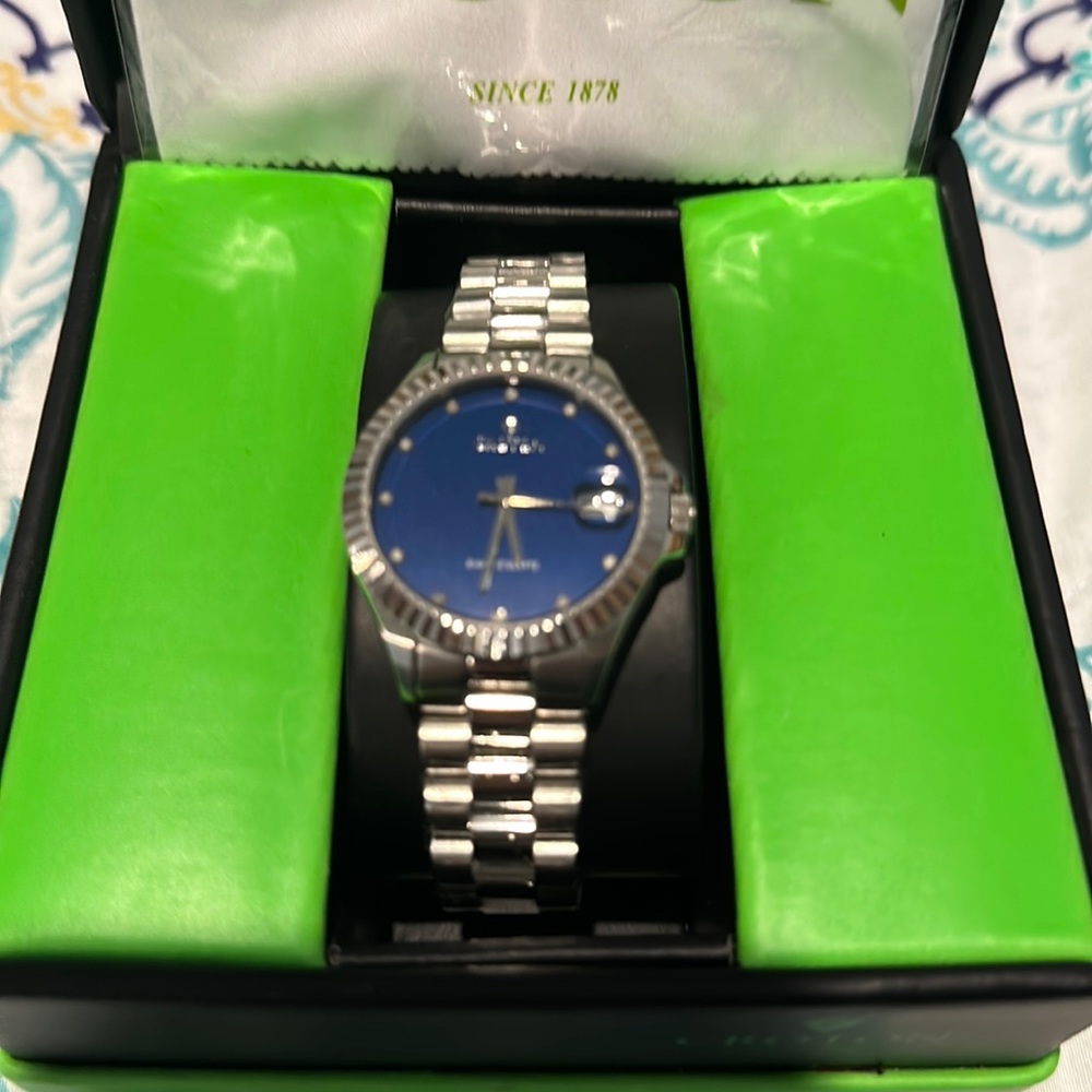 Women’s Croton Blue Dial Diamond Quartz Watch - Gem